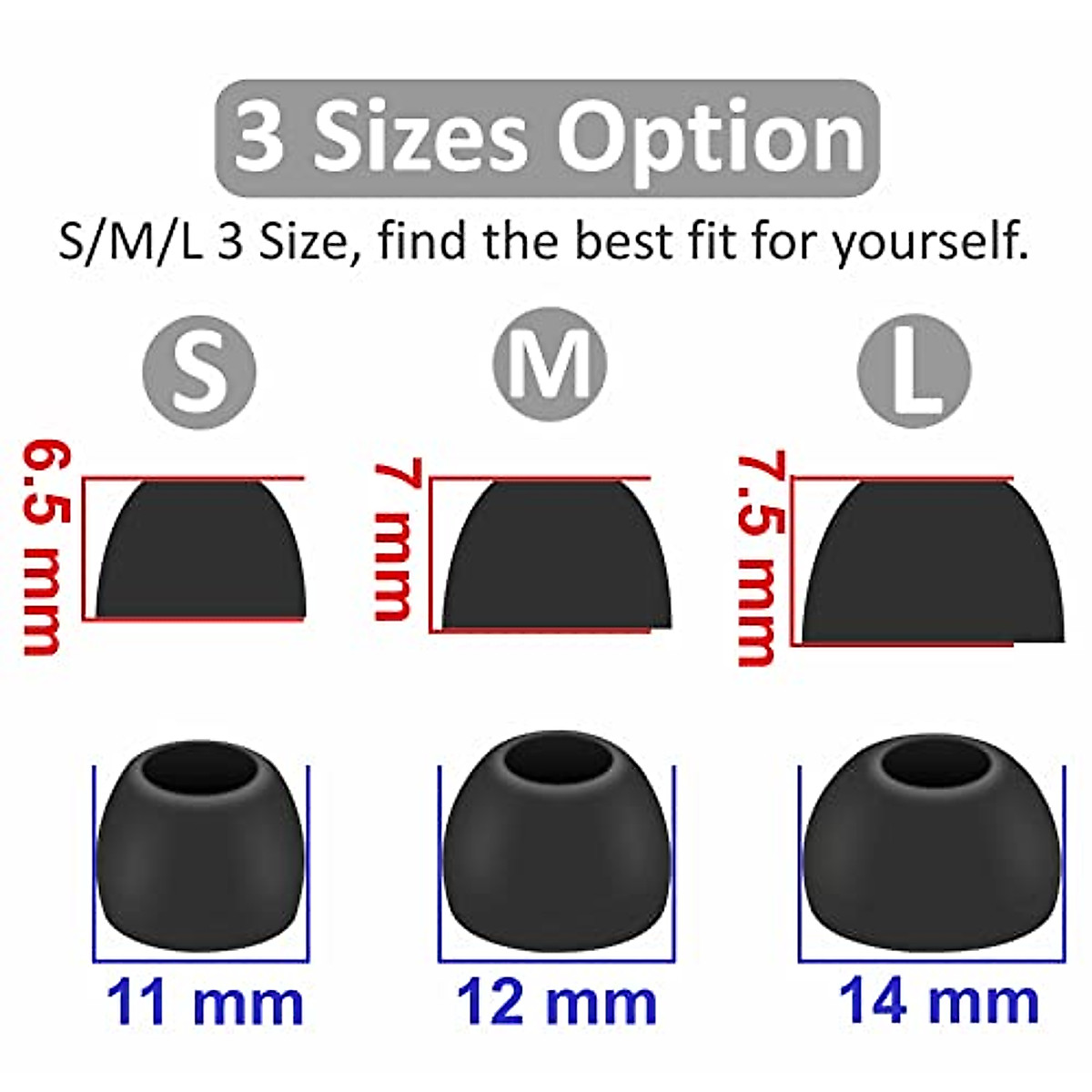 Strap Ear Tips Kit Compatible with Beats Studio Buds, Anti-Lost Soft Silicone Lanyard Neck Rope Cord Leash Replacement Gel Eartips Earbuds Skin Accessories for Studio Buds - Black