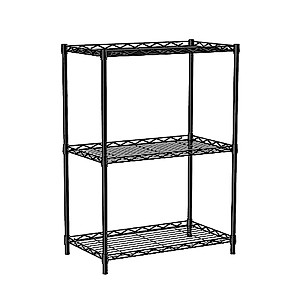 3-Tier Wire Shelving Unit and Storage, Adjustable Shelves for Storage Heavy Duty Metal Wire Rack Shelving for Garage Kitchen Pantry Closet Laundry Load 400LBS (23.5 x 13.5 x 35.5 inch)