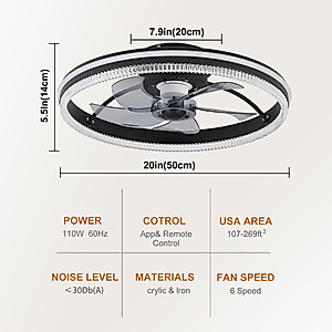MIDIT Ceiling Fan with Light FSD01-Black