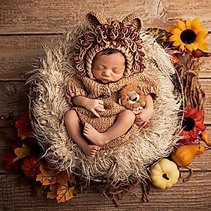 M&G House Newborn Photography Props Lion Costume Baby Photo Shoot Accessories Fits 0-2 Months(Lion Outfit)