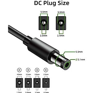 9V 1A AC DC 100V-240V Power Supply Adapter Cord for Arduino UNO MEGA, US Plug 5.5mm x 2.1mm & 2.5mm