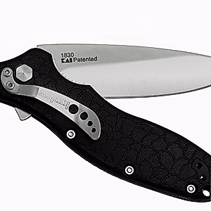 Kershaw Oso Sweet EDC Pocketknife, 3" 8Cr13MoV Steel Drop Point Blade, Assisted Folder Opening with Flipper, Liner Lock System, Black