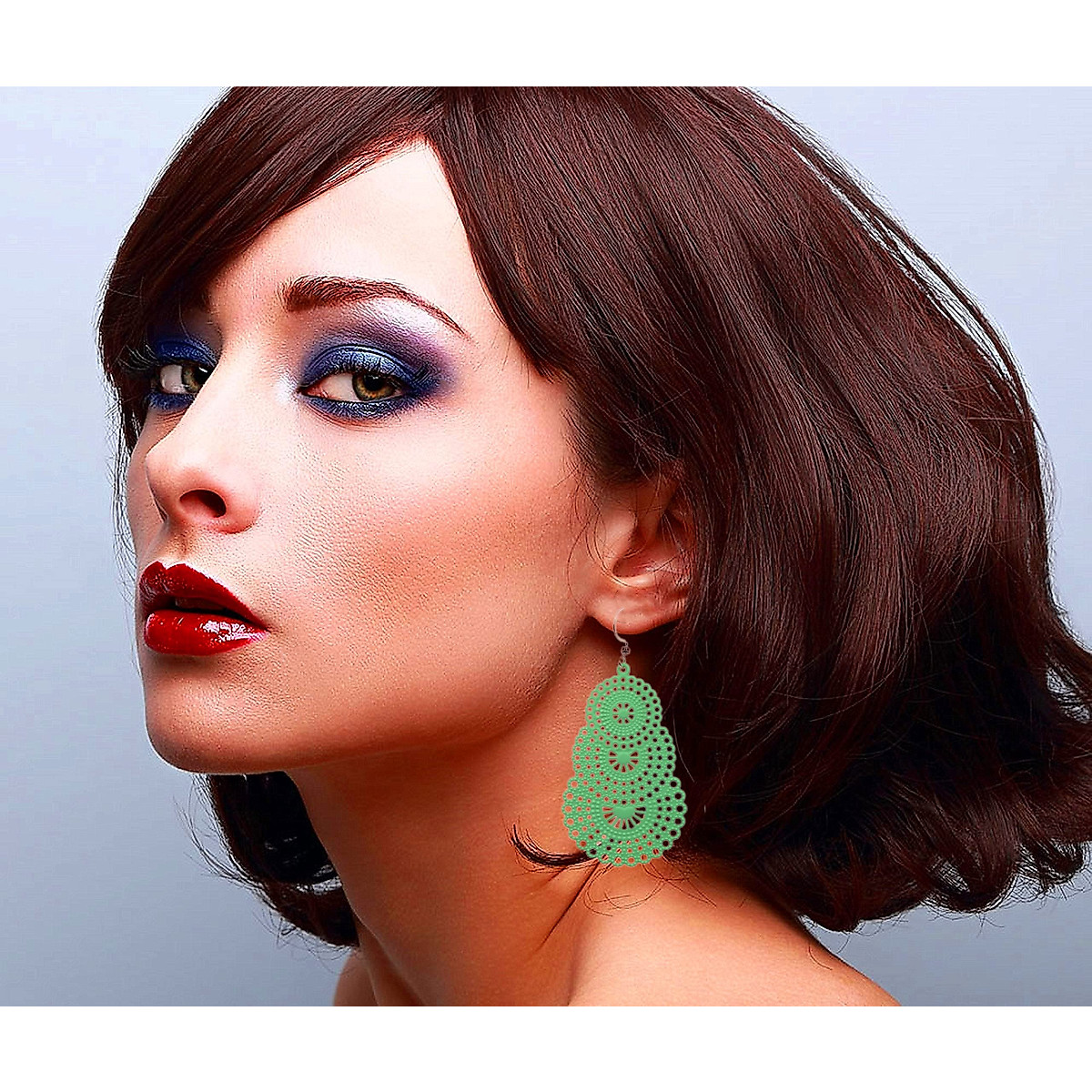 HAFILO 12 pairs of colorful hollow lightweight dangle earrings Bohemian Boho Style Danglers Dangling Eardrop Hypoallergenic Earrings for Women fashion