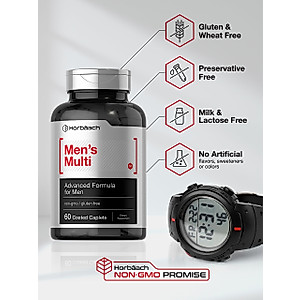 Horbäach Multivitamin for Men | 60 Caplets | Non-GMO & Gluten Free Vitamins & Minerals Daily Supplement