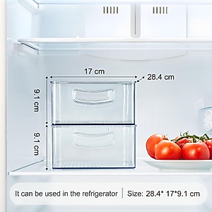 Heyuzb 8 Pack Clear Freezer Organizer Bins Stackable Chest Freezer Organizer Deep Freezer Organizer Bins with Side Handles for Bottom Freezer