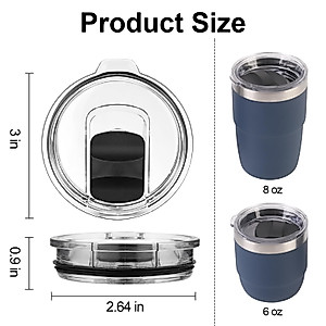 Magnetic Coffee Cup Replacement Lid Compatible with Yeti, Splash-proof Coffee Cup Lid Seal and Magnet, Easy to Clean Coffee Cup Lid Compatible with Yeti 6 oz and 8 oz,2PCS