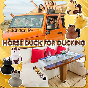 Hungdao 24 Pcs Horse Rubber Duck 2.36 Inch Bucking Horse Ducks Small Ducks Pool Float Bath Decor Gift for Horse racing festival Boys Girls Classroom Prizes Baby Shower Party Favors