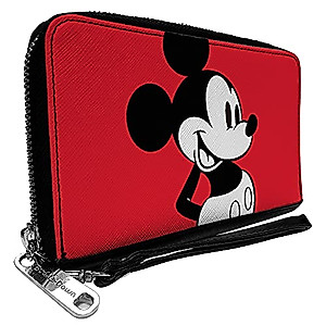 Buckle-Down Women's PU Zip Around Wallet Rectangle-Mickey Mouse, 7.5"x4.5"