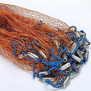 BBGS Fishing Cast Net, with Sinker Hand Throw Fishing Mesh Net Nylon Portable Hand Cast Fishing Net Saltwater Fishing Catch Net (Size : 7.2m)