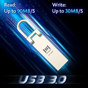 MOSDART USB 3.0 Waterproof 64GB Flash Drives 3 Pack Metal Keychain Data Backup Zip Drive Read Speed Up to 90MB/s USB3.0 Thumb Drive, 64 GB Waterproof Jump Drive Memory Stick, Silver