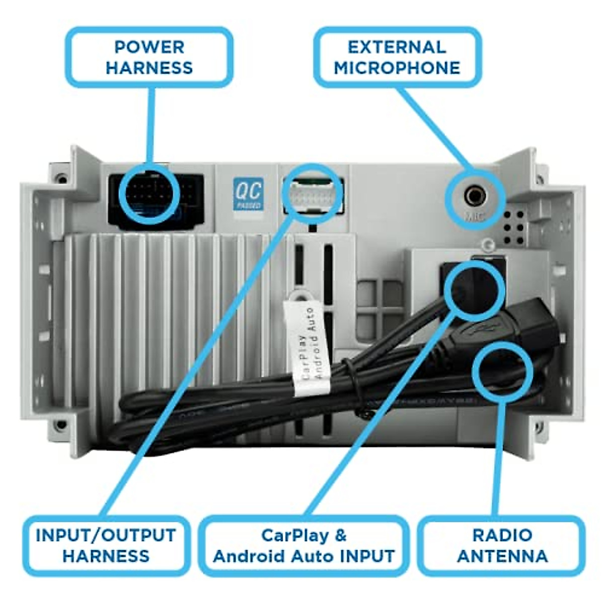 JENSEN J1CA7 7-inch Touch Screen Double DIN Car Stereo Media Receiver | Apple CarPlay Android Auto | Bluetooth Hands Free Calling & Music Streaming | Backup Camera Input | USB Playback & Charging