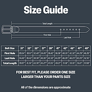 ITAY Metal Free Belt - Hypoallergenic Full Grain Leather TSA Belt Strap,Sturdy Men's Adjustable Belt,Nickel Free Belt for Men