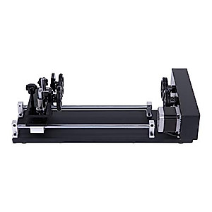 OMTech Rotary Cutter and Engraver Attachment with 3-Jaw Chuck and 2-Phase Stepper Motor for 50W 60W 80W 100W 130W CO2 Laser Engraving Machines Rotary Tool Accessory Kit for Wood and More
