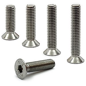 MonsterBolts - M10 x 25mm Flat Head Socket Cap Screws, DIN 7991, A2 Stainless Steel, 20 Pack