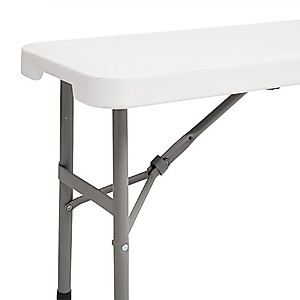Generic 6FT Outdoor Courtyard Foldable Bench for Folding Table Portable (72.05 x 11.02 x 17.13) (L x W x H), White