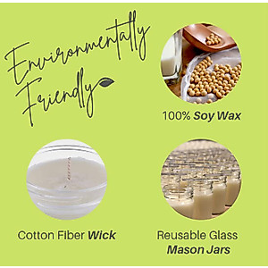 Nika's Home Lemongrass Kiwi Cassis Soy Candle 12oz Mason Jar Non-Toxic White Soy Candle-Hand Poured Handmade, Long Burning 50-60 Hours Highly Scented All Natural, Clean Burning Gift Décor