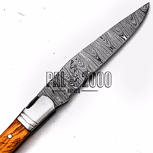 PAL 2000 KNIVES FOL-9695 Custom Handmade Damascus Steel 9 Inches Folding Pocket Hunting Knife