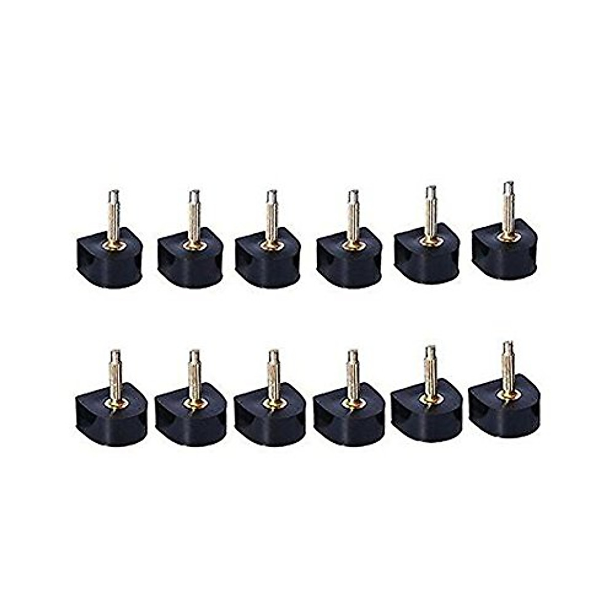 6 Pairs Black Durable U-Shape Heel Tips Replacement High Heel Caps Protectors Shoe Repair Tip Taps Shoes Dowels Lifts Replacement for Women Non-Slip (9mm, Thin Pins-2.4mm)