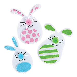 Felt Bunny Magnet Craft Kit for Kids -Makes 12 - Easter Crafts for Kids and Fun Home Activities