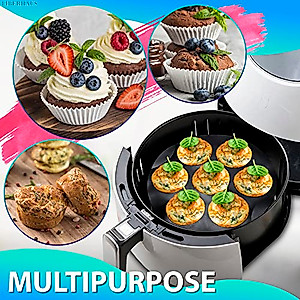 Air Fryer Silicone Cupcake Pan - 3.5-5.8l Air Fryer Egg Bites Mold Nonstick Muffin Pan Egg Cups Molds Silicone Muffin Pan For Air Fryer Accessories - 7 Mini Muffin Maker Cupcake Tray Baking Mold