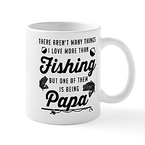 CafePress Love Fishing And Being Papa Ceramic Coffee Mug, Tea Cup 11 oz