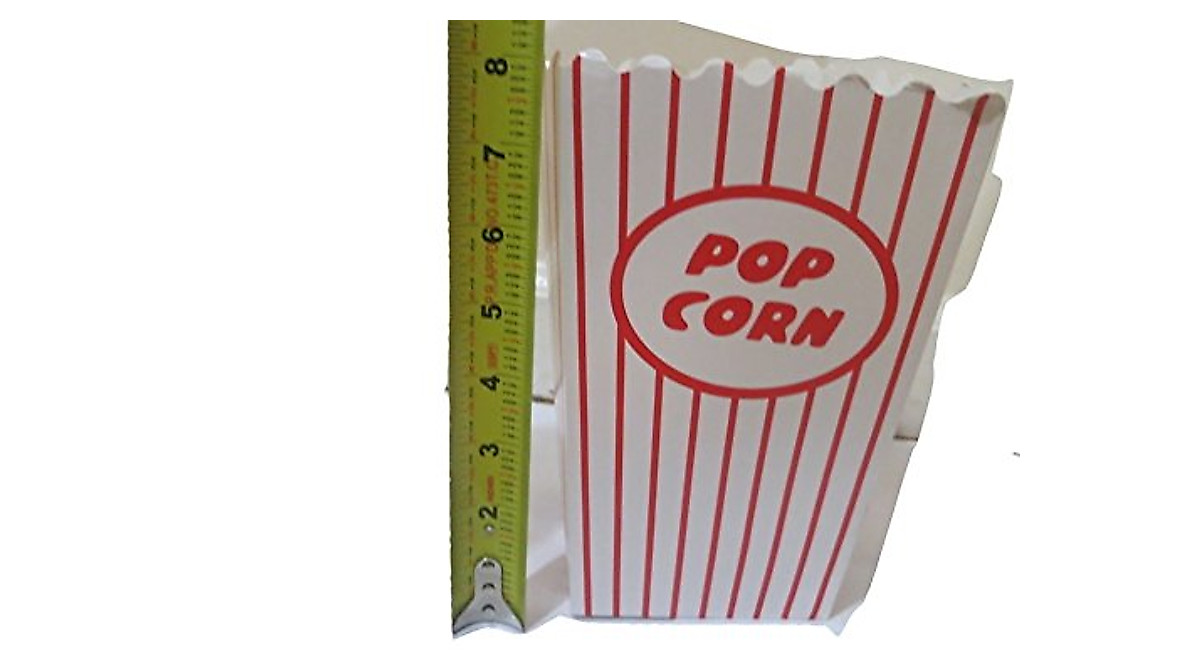 Large Red and White Popcorn Boxes for Parties - 50 Pack