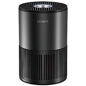 MORFY Air Purifiers for Bedroom Home with H13 True HEPA Air Filter for Smoke, Dust, Pet Dander, Odors, Pollen, Quiet Air Cleaner(Metallic black + gray)