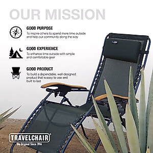 Travel Chair 218922 Chair, Lounge Lizard Black