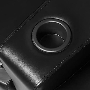 YPWRENH Reading Chair 3-Seater Home Theater Recliner Sofa Black Faux Leather High Back Chair for Living Room, Dining Room, Conference Room, Waiting Room