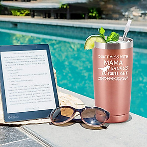 GINGPROUS Gifts for Mom From Daughter Son, Christmas Mothers Day Birthday Gifts for Mom New Mom Pregnant Mom Wife Her, 20 Oz Stainless Steel Insulated Travel Tumbler with 2 Lids and Straws, Rose Gold