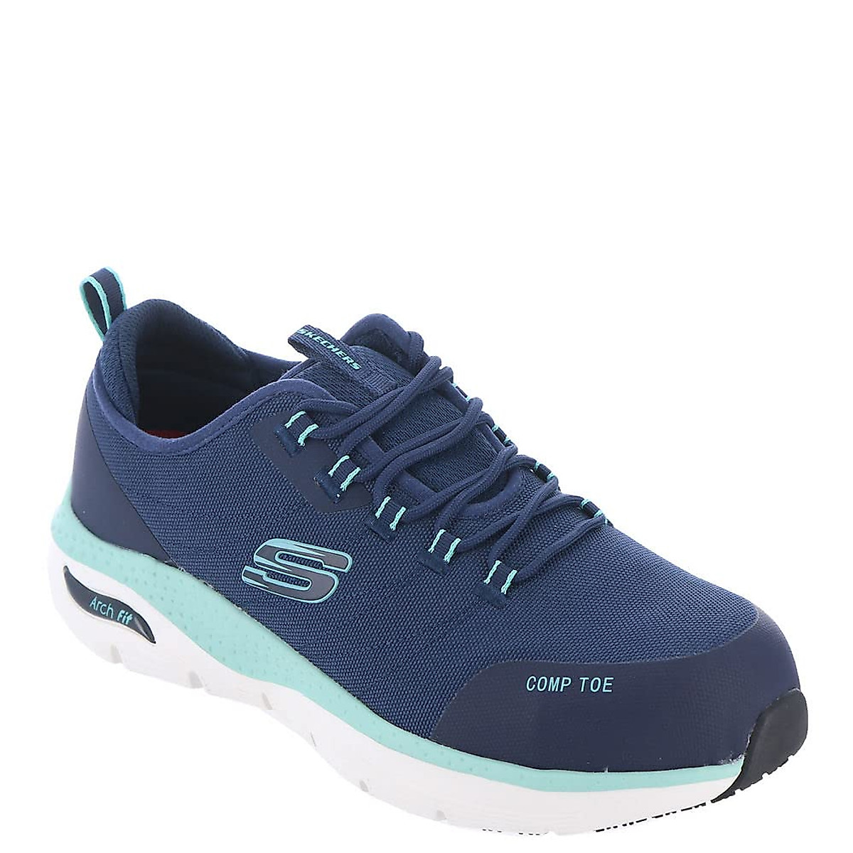 Skechers Work Arch Fit SREbinal Work Shoe Womens Oxford 8 BM US NavyAqua