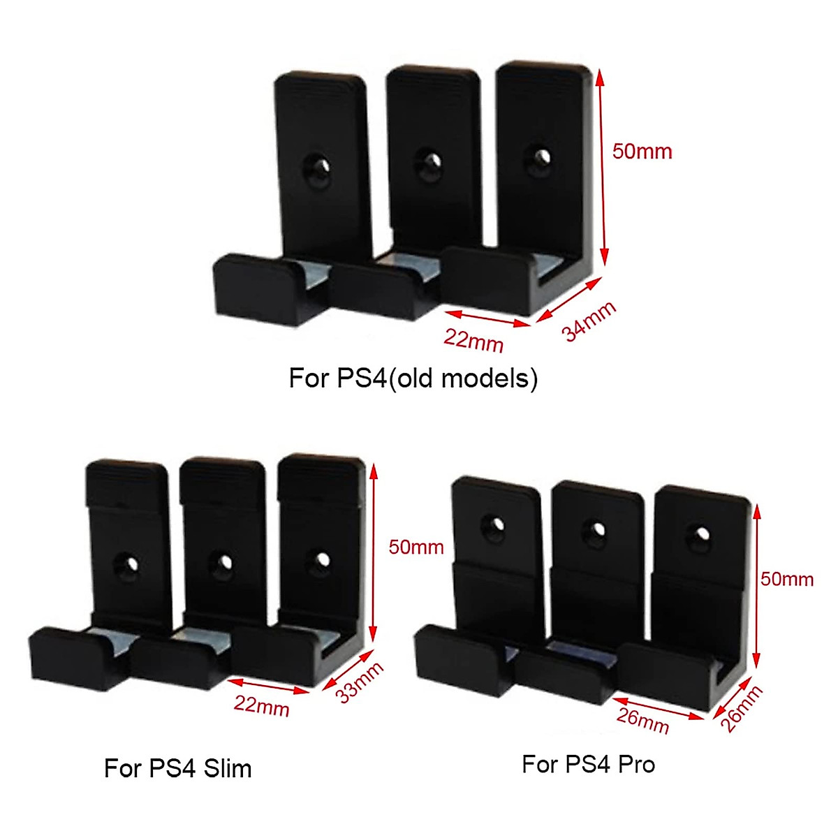 Onyehn Wall Mount Holder(Carbon Fiber) on Wall for PS4 Pro Console with Screws Mount Behind TV for PS4 Accessories (PS4 PRO)