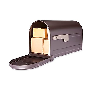 Architectural Mailboxes Roxbury Galvanized Steel Post Mount Mailbox, Compatibility Code F, 7900-5RZ-CG-10, Rubbed Bronze, Large Capacity