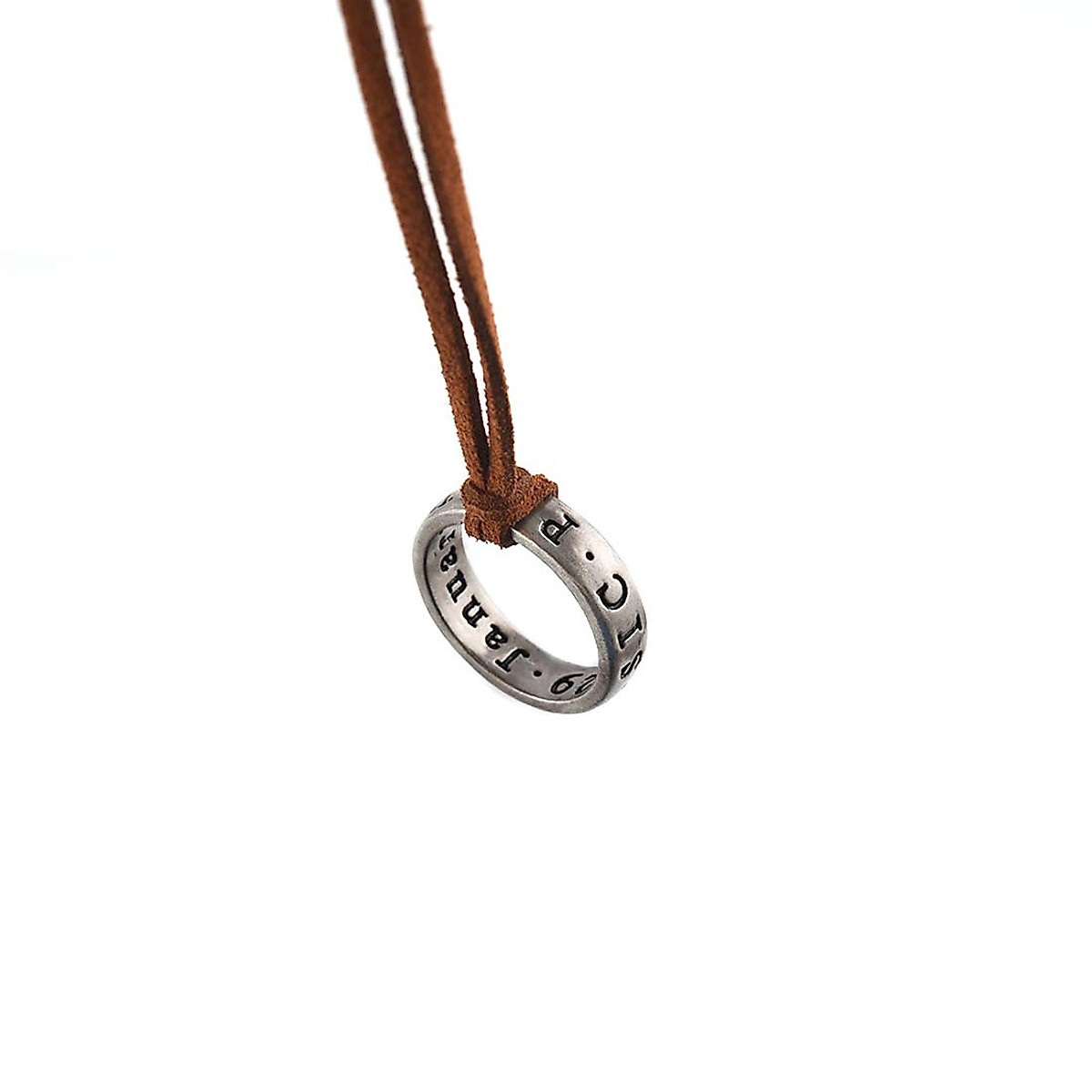 Dr's gift Uncharted 4 Nathan Drake Ring Necklace Engraved Pendant with Adjustable Leather Chain Handmade Jewelry Unisex Cosplay Game Fans Gift