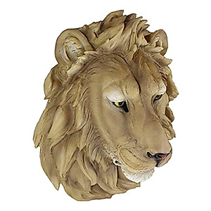 Ebros Gift Safari African Grassland Mufasa Lion Head Wall Decor Plaque 16" Tall Taxidermy Art Decor Sculpture Alpha Pride Lion King Wall Bust Plaque