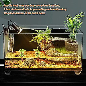 Pilarmuture 2PCS 75W Reptile Heat Lamp, UVA UVB Full Spectrum Reptile Turtle Heating Lamp Bulbs E27 Sunbathe Heat Lamp Basking Bulb for Reptile Amphibian Turtle Lizard (with 2Pcs Coconut Tree)
