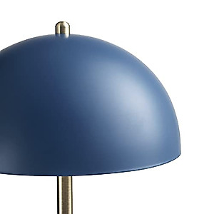 Globe Electric 52942 15" Desk Lamp, Matte Blue, Matte Brass Accents, in-Line On/Off Rocker Switch, Home Décor, Desk Lamps for Home Office, Home Office Accessories, Room Décor, Accent Lighting Lamps