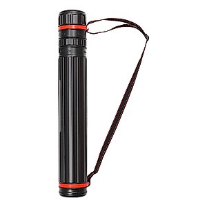PATIKIL Extendable Poster Tubes, Expand from 17.7" to 28.3" with Strap, Art Document Storage Carry Tubes for Blueprints Drawings Artwork, Black