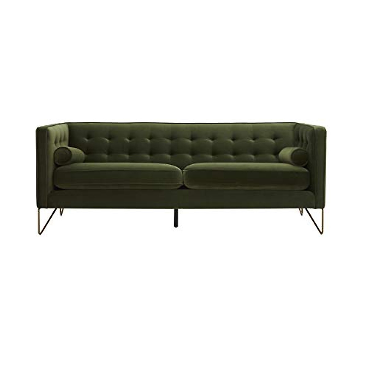 Amazon Brand – Rivet Brooke Contemporary Mid-Century Modern Tufted Velvet Sofa Couch, 82"W, Emerald