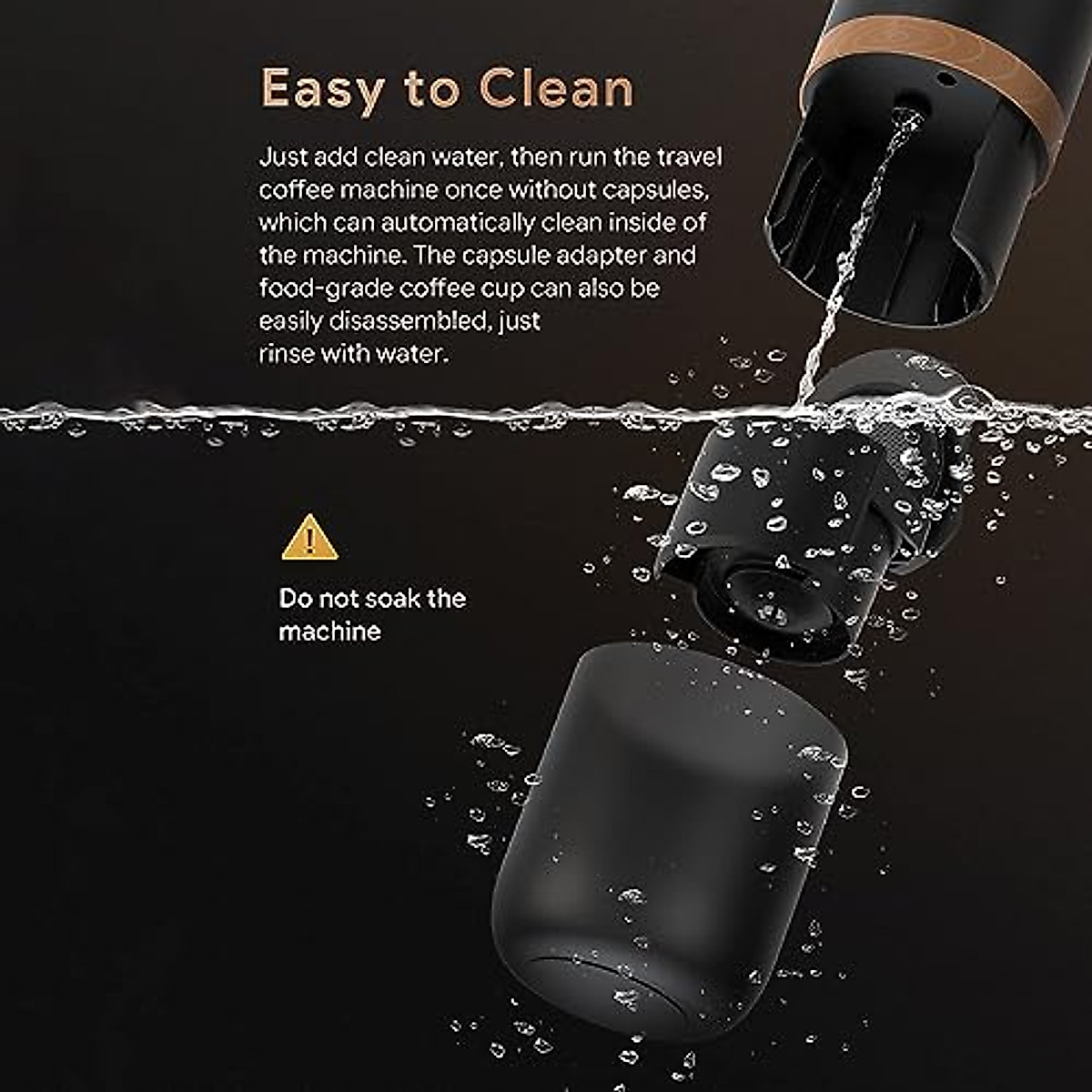 TASKITERY Portable Espresso Maker,12V Travel Coffee Machine,9 Bar Pressure Compatible with NS Capsule & Ground Coffee for Office Travel Camping Driving