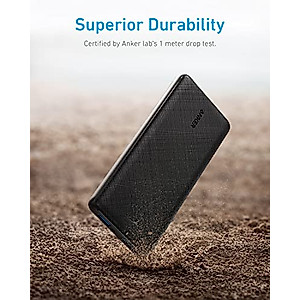 Anker Portable Charger, 313 Power Bank (PowerCore Slim 10K) 10000mAh Battery Pack with USB-C (Input Only) and High-Speed PowerIQ Charging Technology for iPhone, Samsung Galaxy, and More.