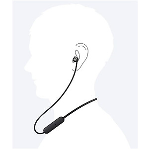 Sony Wireless in-Ear Headset/Headphones with Mic for Phone Call, Black (WI-C310/B)