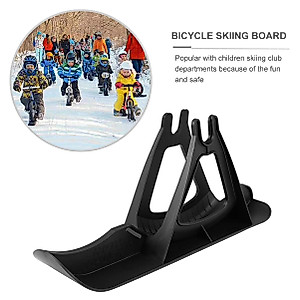 IMIKEYA Snow Sleds Snow Scooter Ski Sled Set for Balance Bikes Snow Slider Ski Set, Black