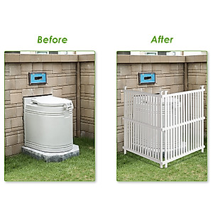 Kshioe Vinyl Fence Panels 2 Pack Outdoor Picket Privacy Screen Fence, 2PCS White PVC Fence Panel, 48" H X 36" W (White)