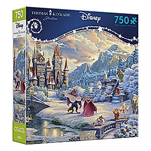 Ceaco - Thomas Kinkade - Disney Dreams Collection - Beauty and The Beast's Winter Enchantment - 750 Piece Jigsaw Puzzle