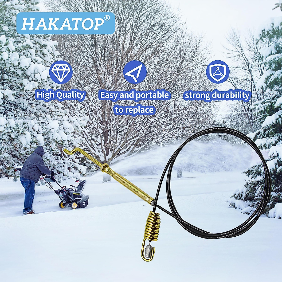 2PK 746-0897 946-0897 Snowblower Auger Clutch Cable for MTD TROYBILT Craftsman 746-0897 746-0897A 946-0897A 290-653 2 Stage Snowblowers