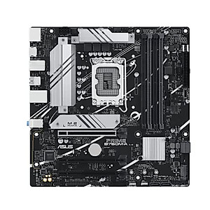 ASUS PRIME B760M-A Intel B760(LGA1700)(13th and 12th Gen)mATX motherboard,PCIe 4.0,DDR5, 2xM.2 slots,2.5Gb LAN, DP, Dual HDMI®, SATA 6 Gbps, rear USB 3.2 Gen 2, front USB 3.2 Gen 1 Type-C®, Aura Sync