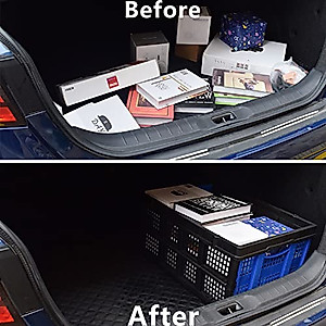 49L Collapsible Plastic Storage Basket, Foldable Storage Bin Organizer, Stackable Folding Crate for Farm Home Office(1 Pack)