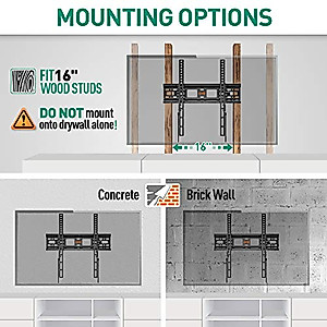 Tilting TV Wall Mount Bracket, Universal TV Mount Low Profile for 26-55 Inch Flat Screen TVs, Ultra Slim, Easy to Install with Tilting Knob, Fits 12"/16" Studs, Max VESA 400x400mm, 99 lbs. ELIVED