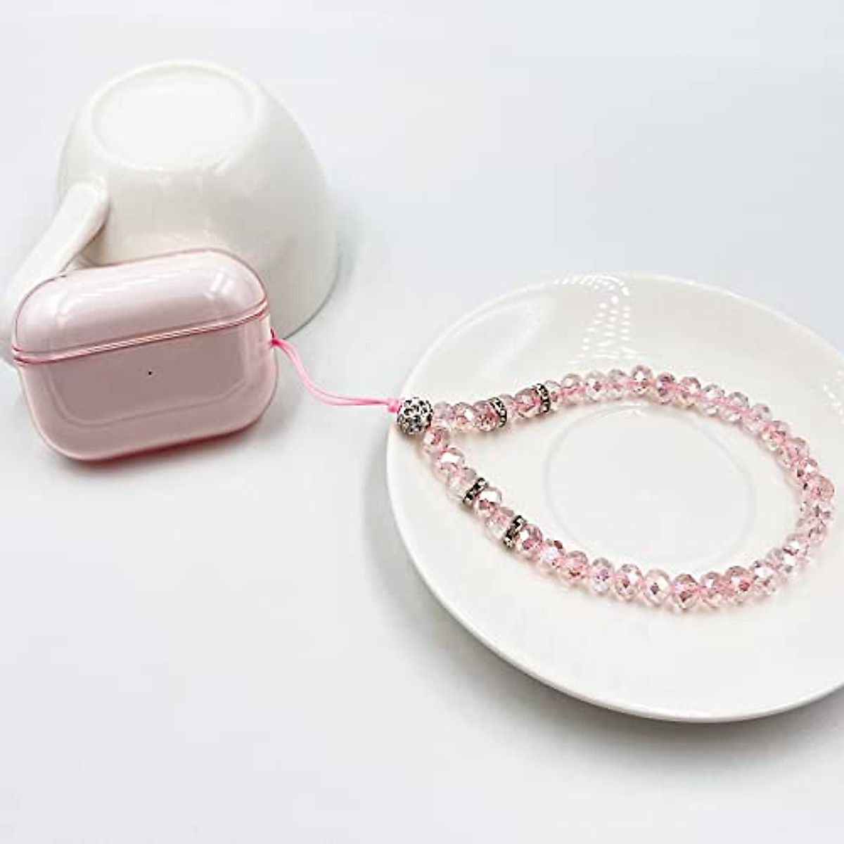 KOUJAON Compatible Airpods Pro 2nd Generation Case Clear, Soft TPU Transparent AirPods Pro 2 Case Cover (2022) Protective Skin with Hand Strap Lanyard (Clear Pink)